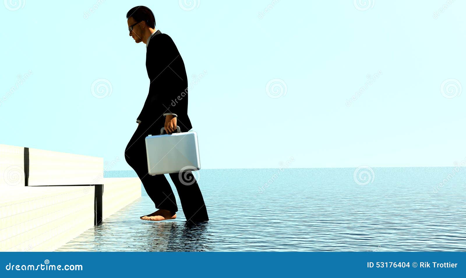 Man exiting water stock illustration. Illustration of unusual - 53176404
