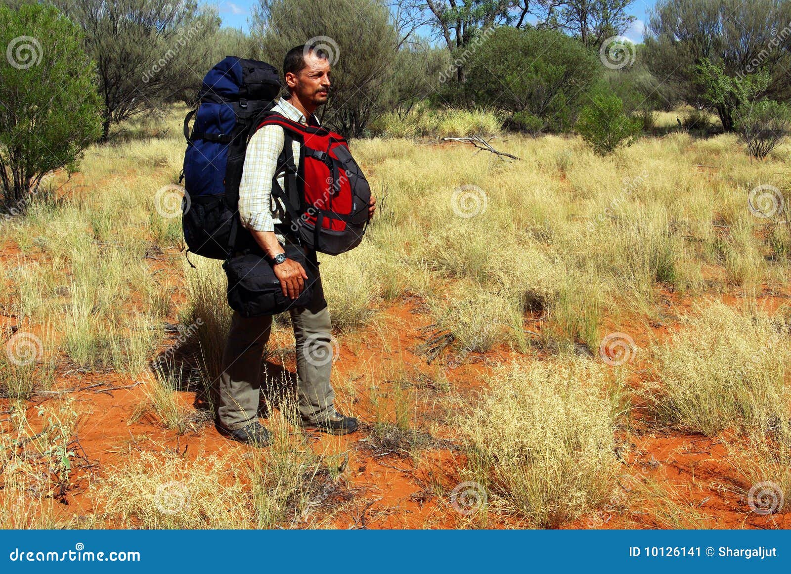Man in expedition stock image. Image of rucksack, expedition - 10126141