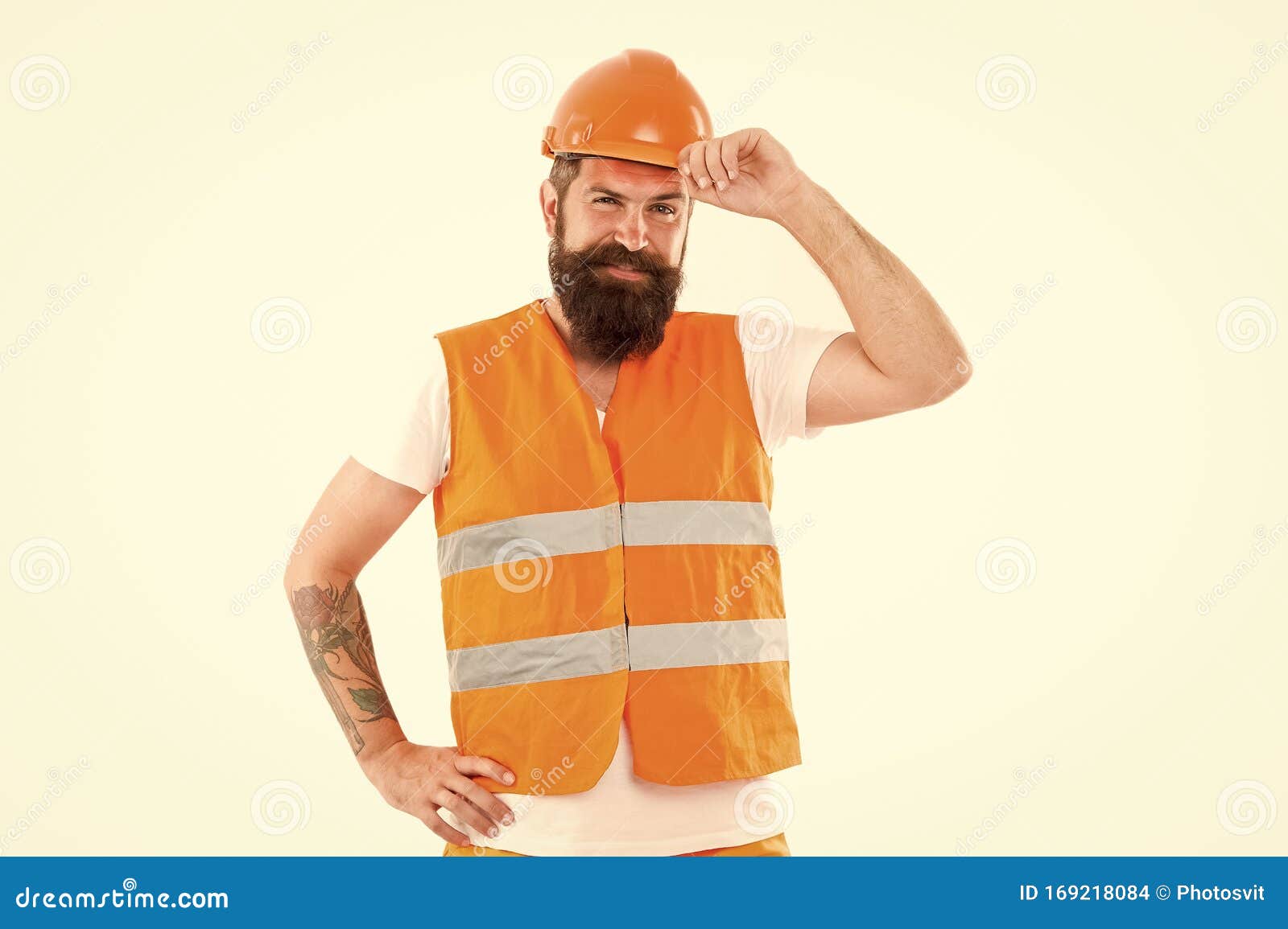 Man Of Experience. Man Or Workman Isolated On White. Bearded Man In ...