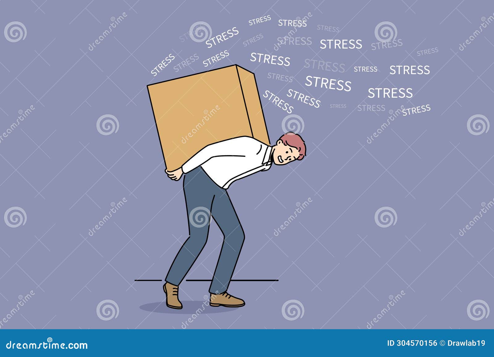 Pressure Of Big Problems. Man Pressured By Big Question Mark Vector ...