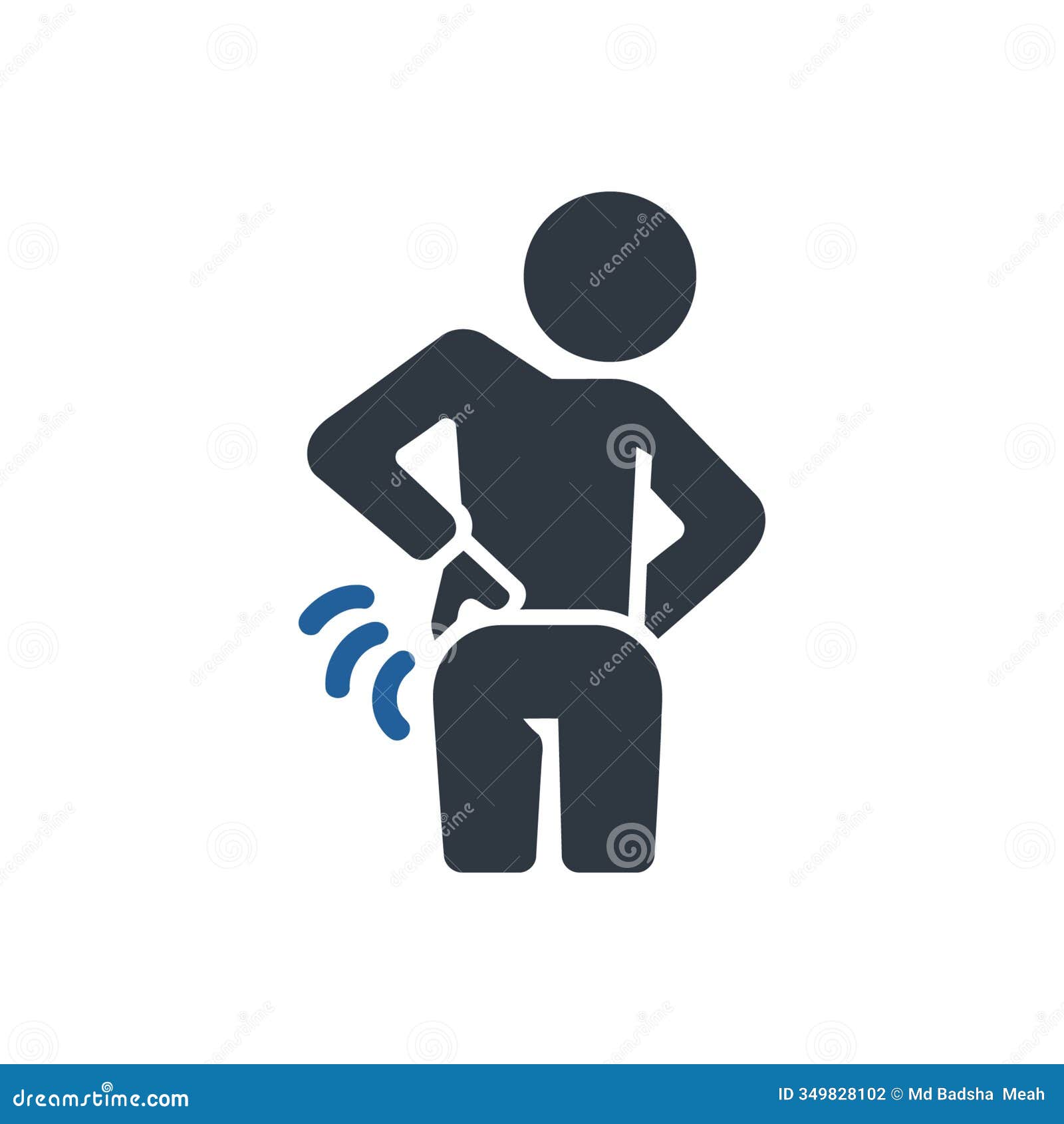 Man Experiencing Back Pain Icon Stock Illustration - Illustration of ...