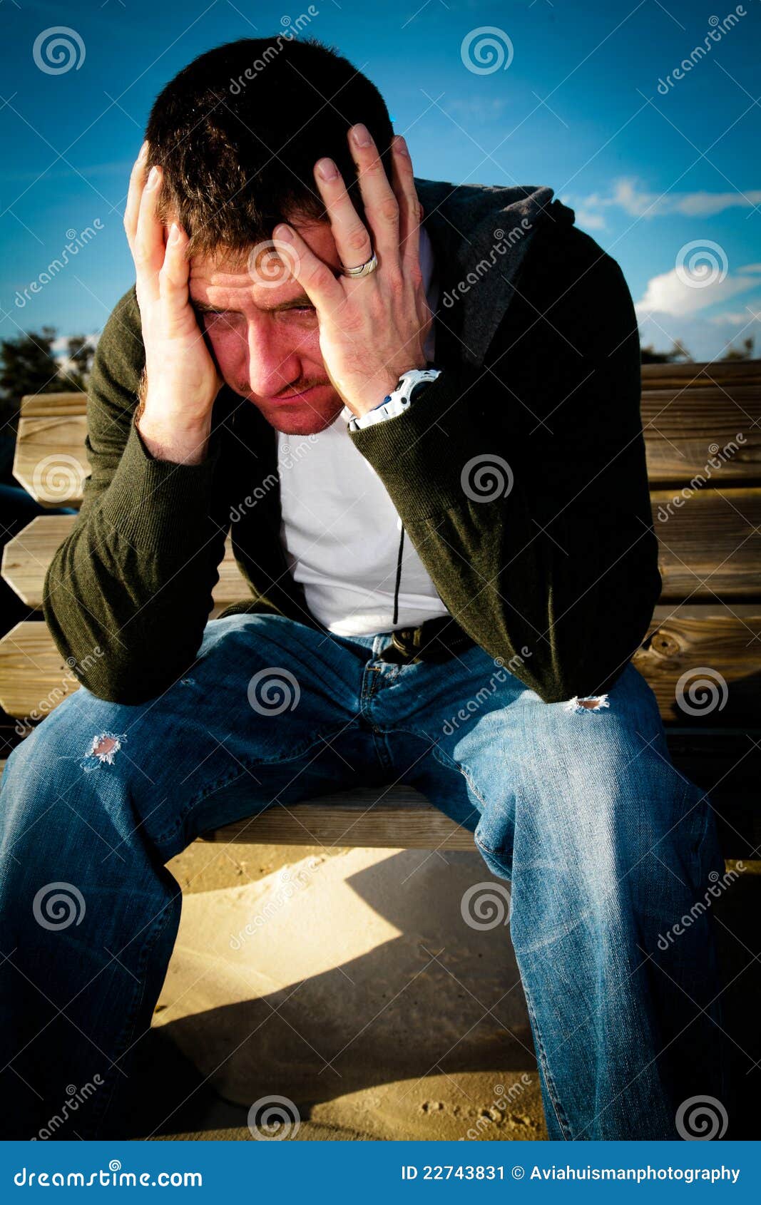 Man Experiencing Pain and Stress Stock Image - Image of hopeless ...