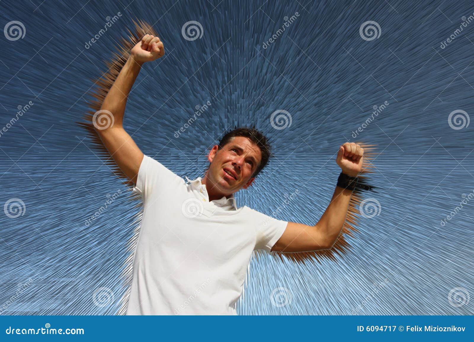 Man On Exploding Background Picture. Image: 6094717