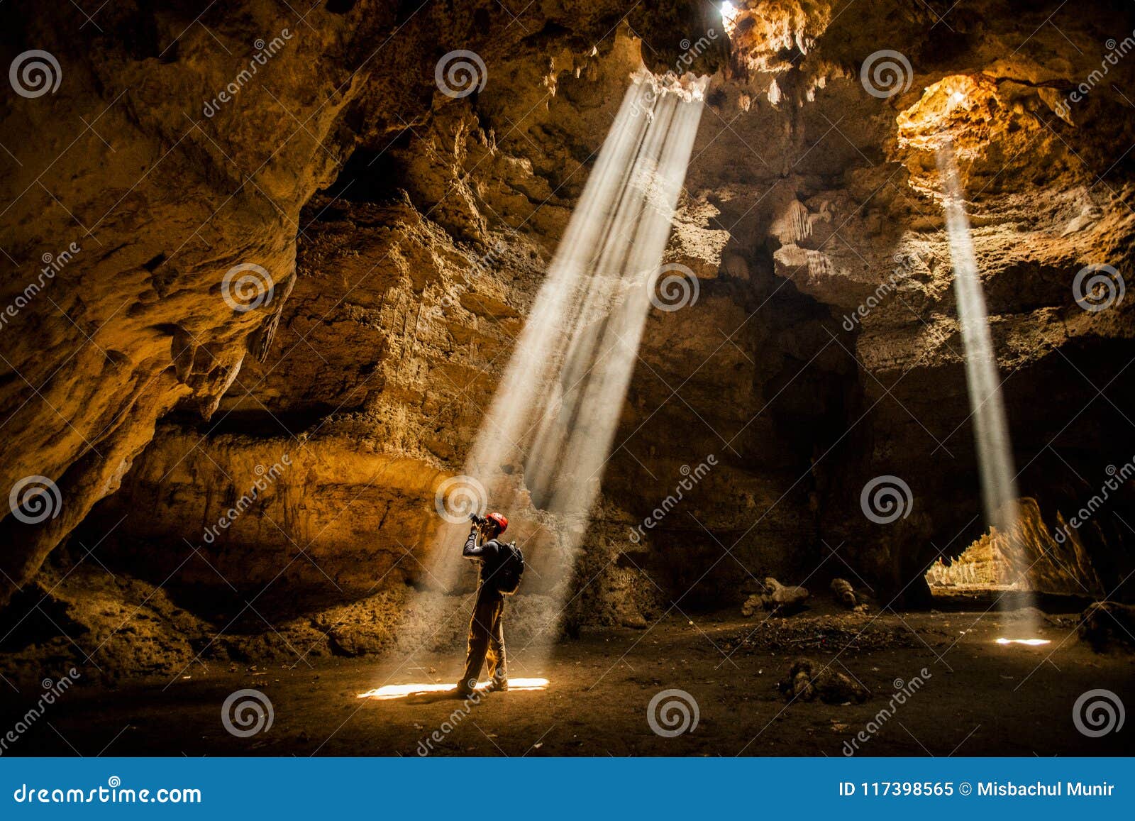 A Man Exploring Cave at Blora Indonesia Stock Image - Image of ...