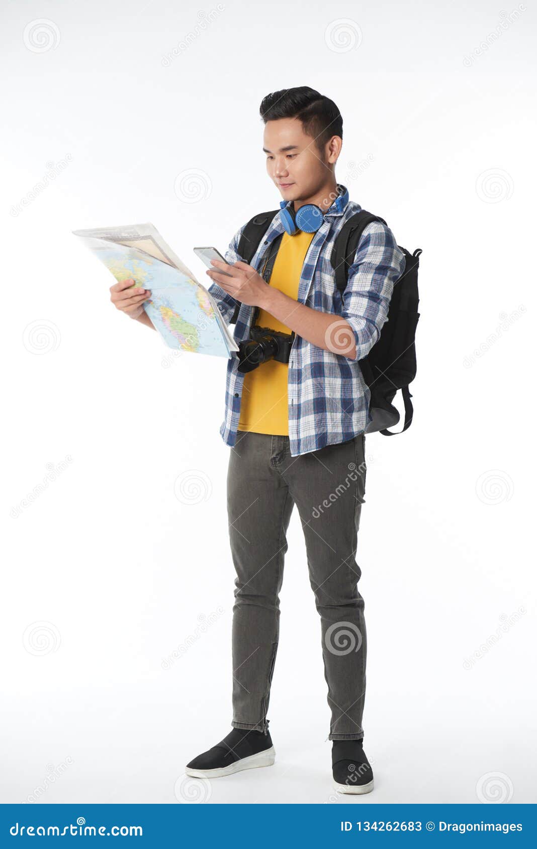 Man exploring new places stock image. Image of male - 134262683