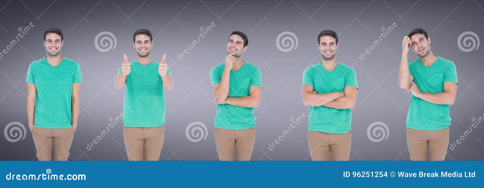 Man Expressing Feelings Collage Against Purple Backgorund Stock Photo ...
