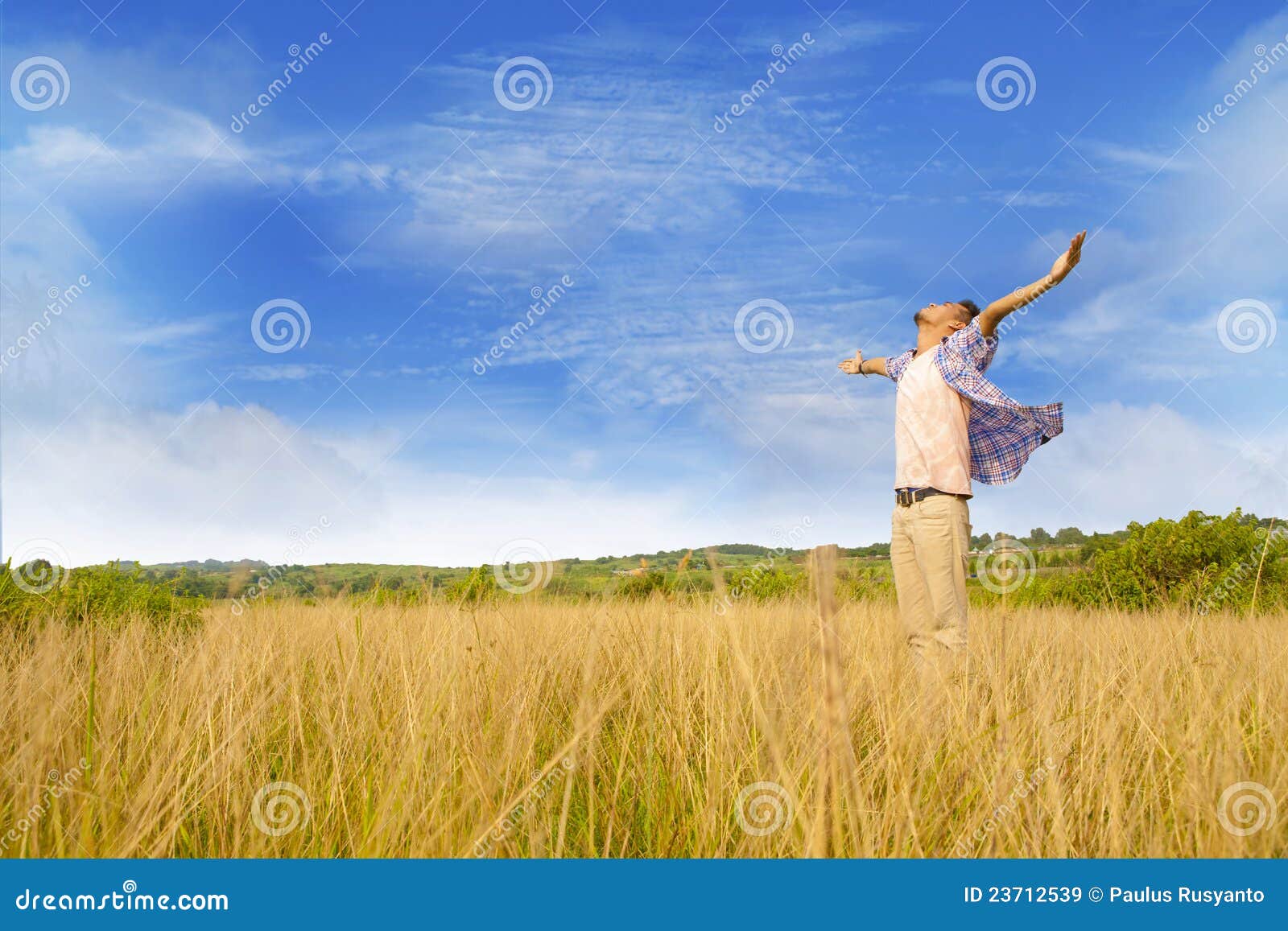 Man expressing his freedom stock image. Image of adult - 23712539