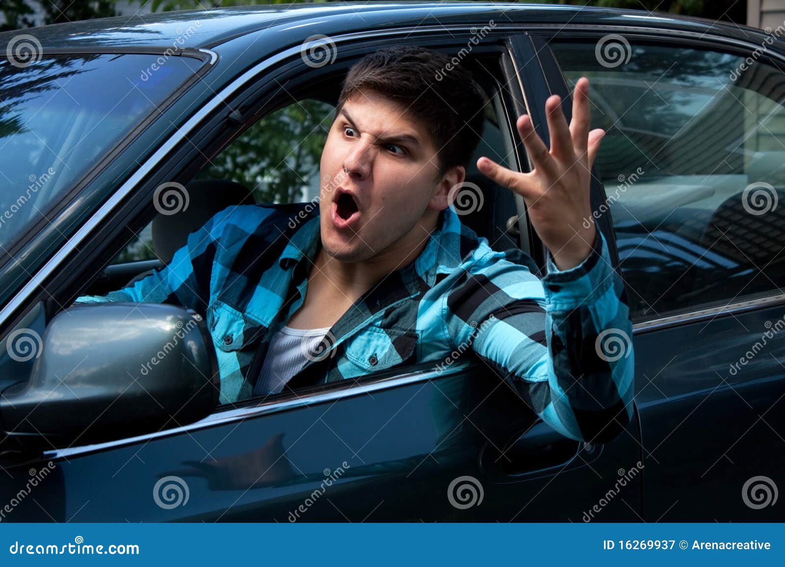 Man Expressing Road Rage Stock Image Image Of Aggression 16269937