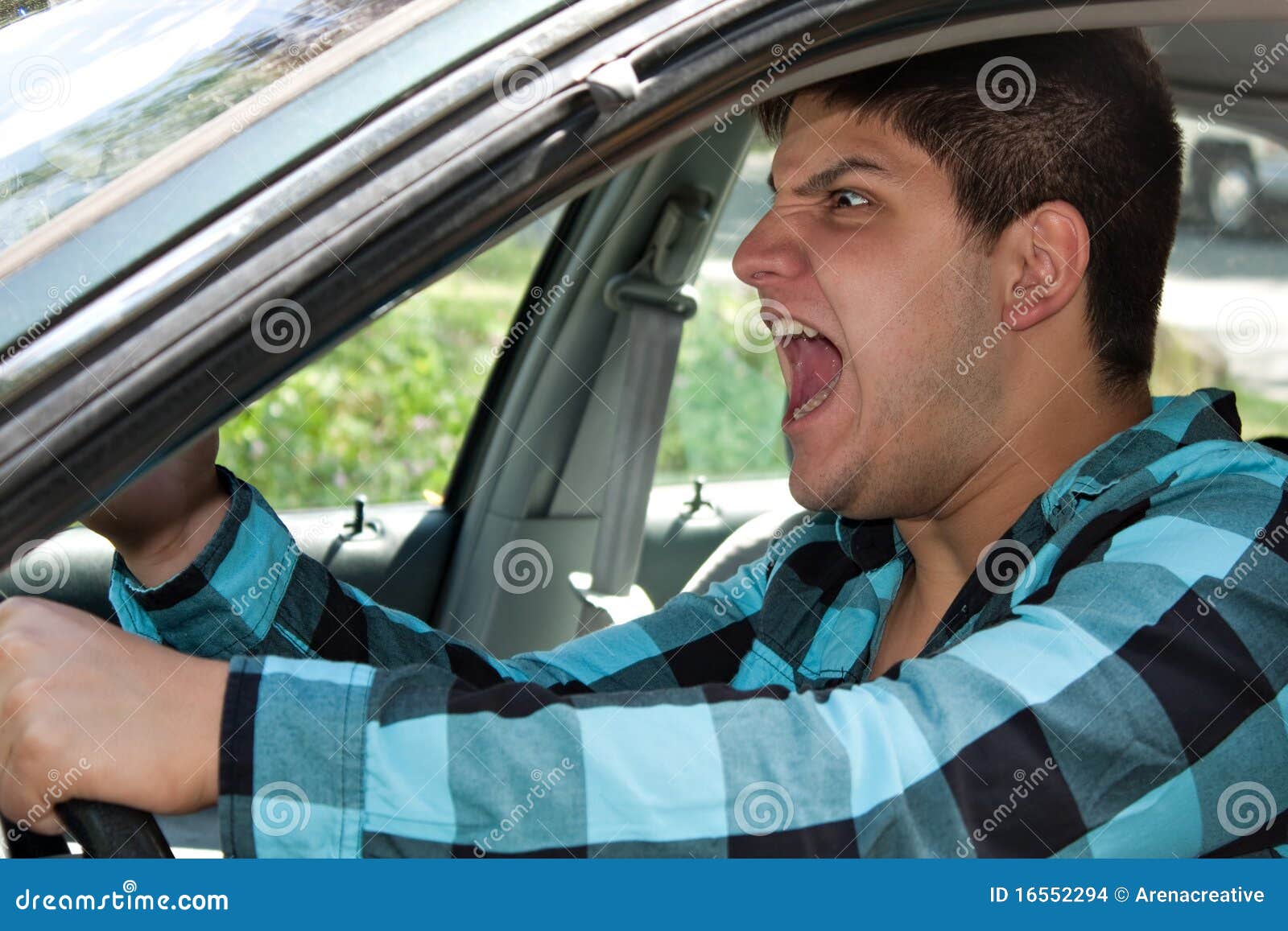 Man Expressing Road Rage stock photo. Image of gesture - 16552294