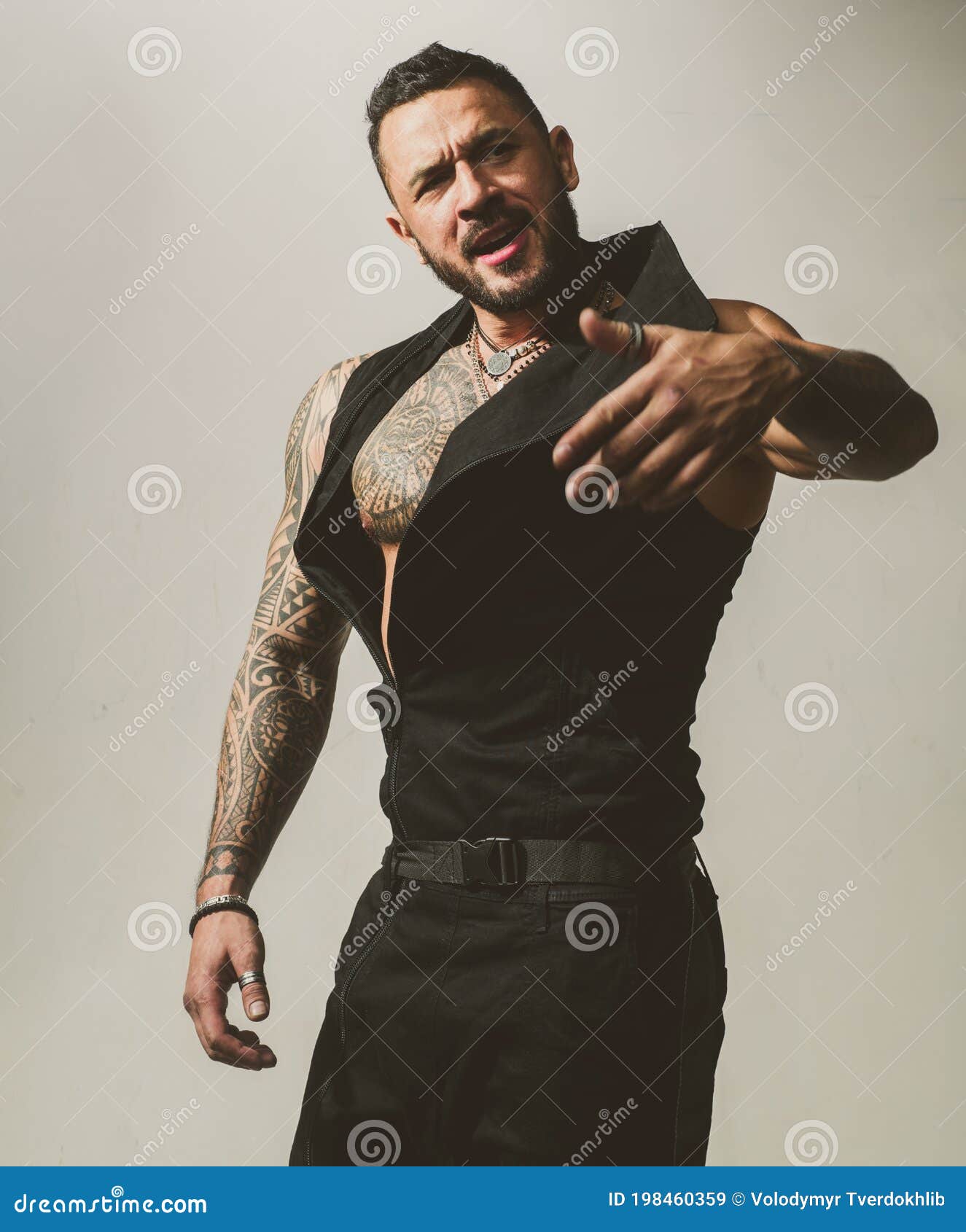 Man with Expression Gesture. Studio Shot of Young Man Looking at the ...