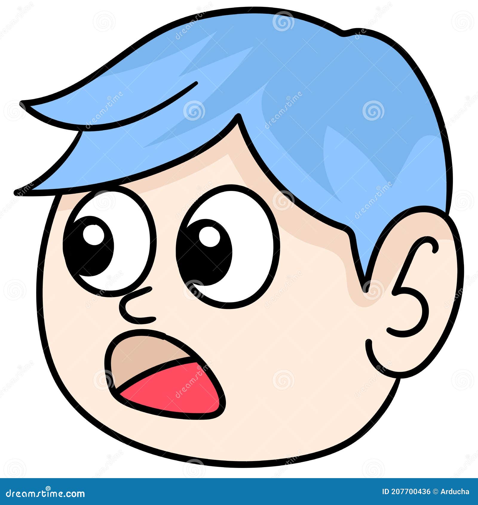 A Man with an Expression of Shock and Awe, Doodle Kawaii. Doodle Icon ...