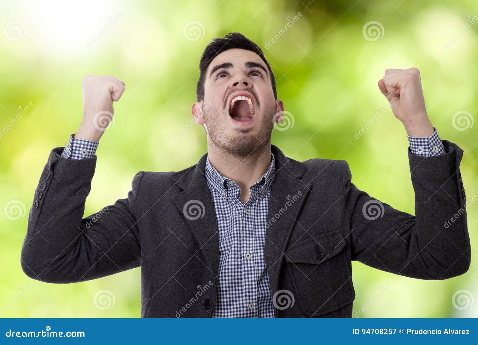 Man with Expression of Success Stock Image - Image of achieve ...