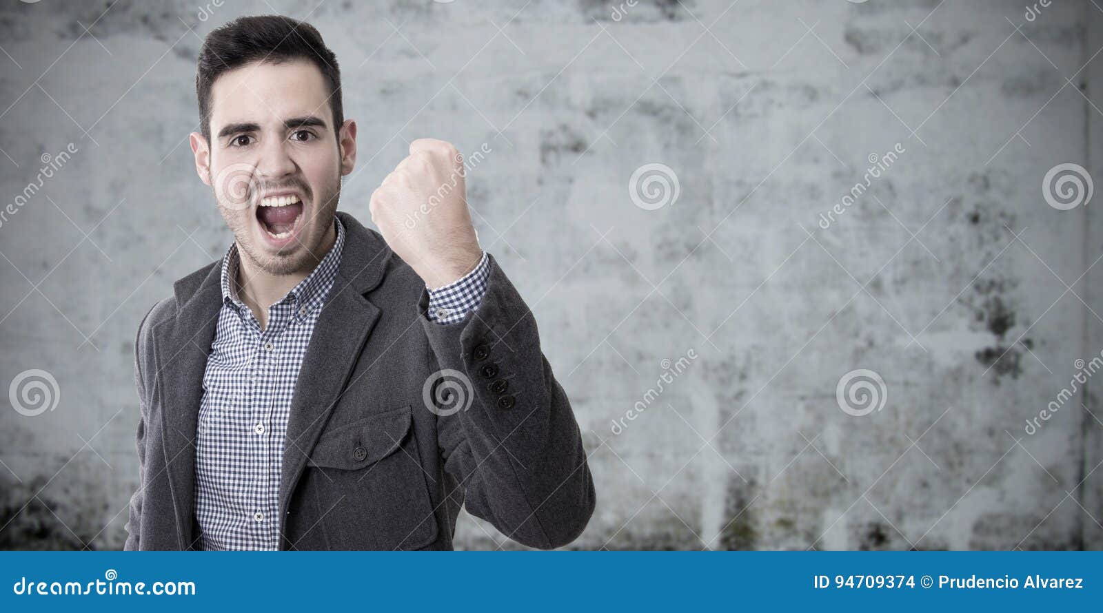 Man with Expression of Success Stock Photo - Image of attractive, arms ...