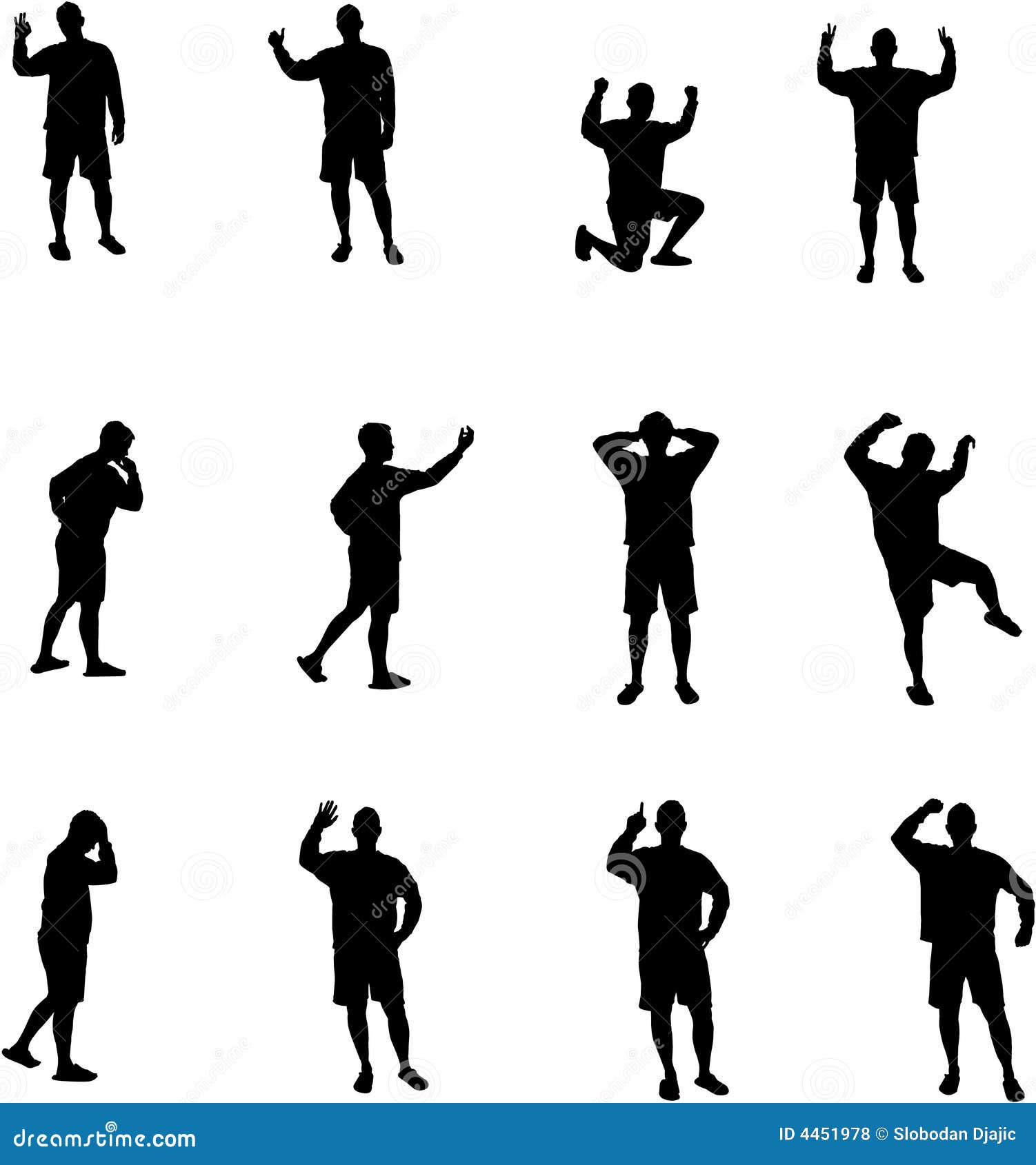 Man Expressions Silhouettes Stock Vector - Illustration of person, pose ...