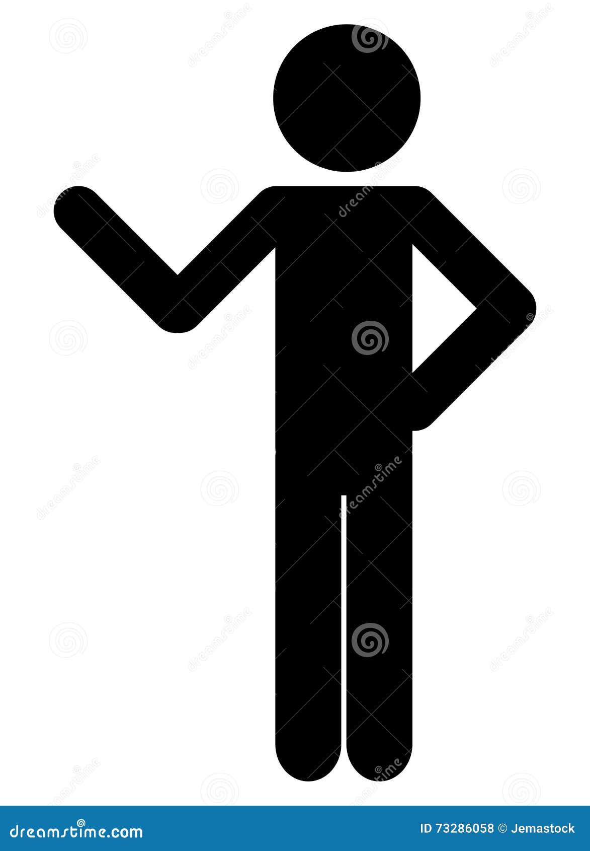 Man with extended arm stock illustration. Illustration of confident ...