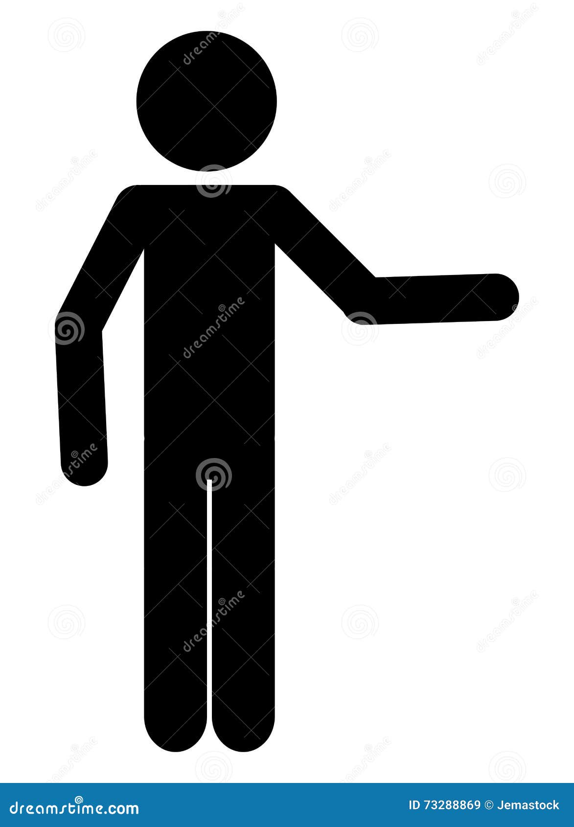 Man with extended arm stock illustration. Illustration of person - 73288869