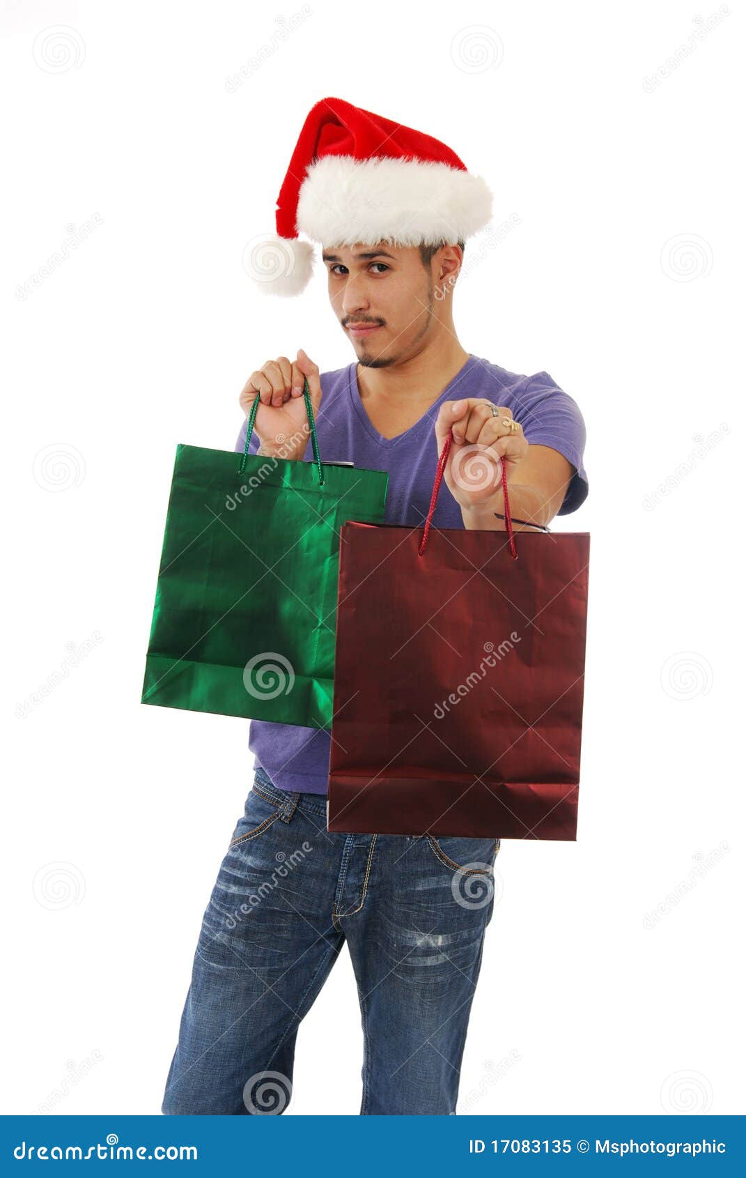Man Extending a Christmas Gift Stock Image - Image of people, happy ...