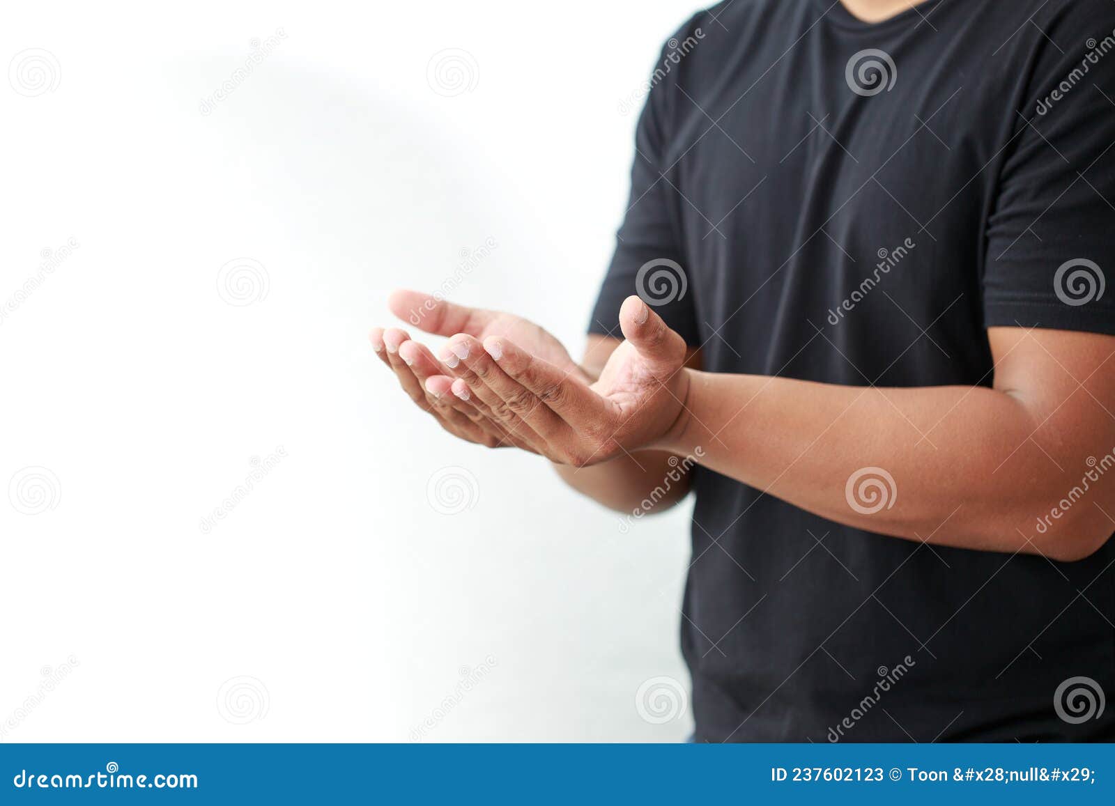 Man Extending His Hand To Something on White Background Stock Image ...