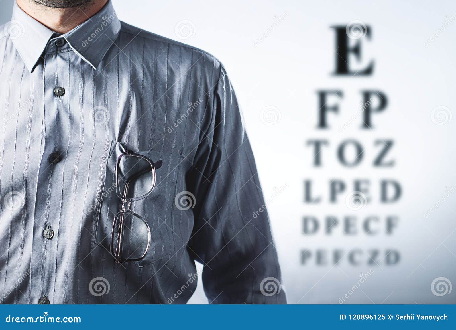 Man with Eyeglasses. Eye Chart Stock Image - Image of focus, vision ...