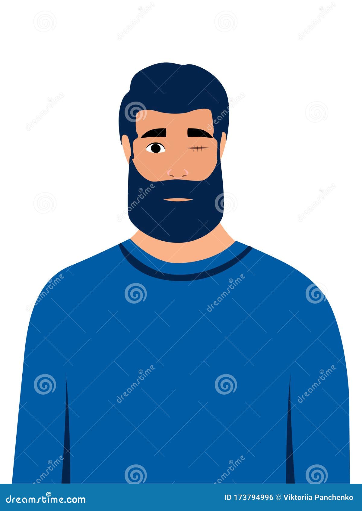 A Man without Eyes, Disabled. Vision Problem Stock Illustration ...