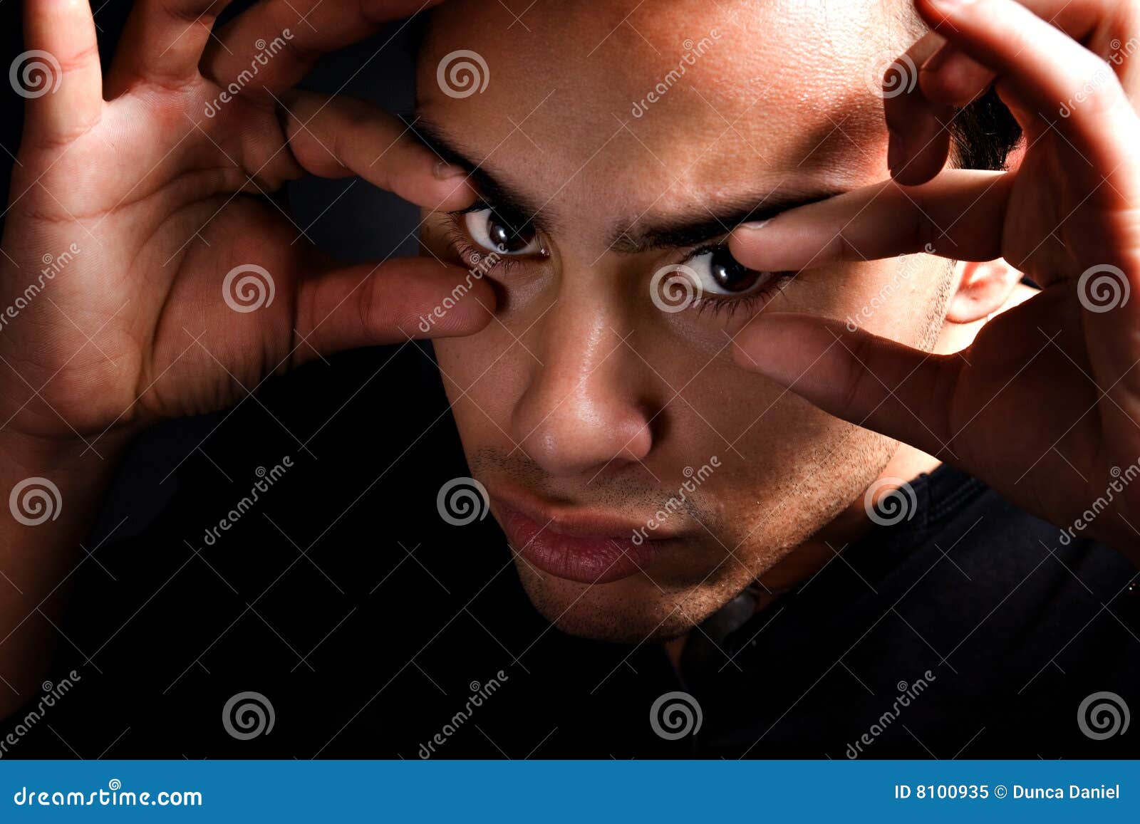 Man And Eyes Wide Open Concept Picture. Image: 8100935