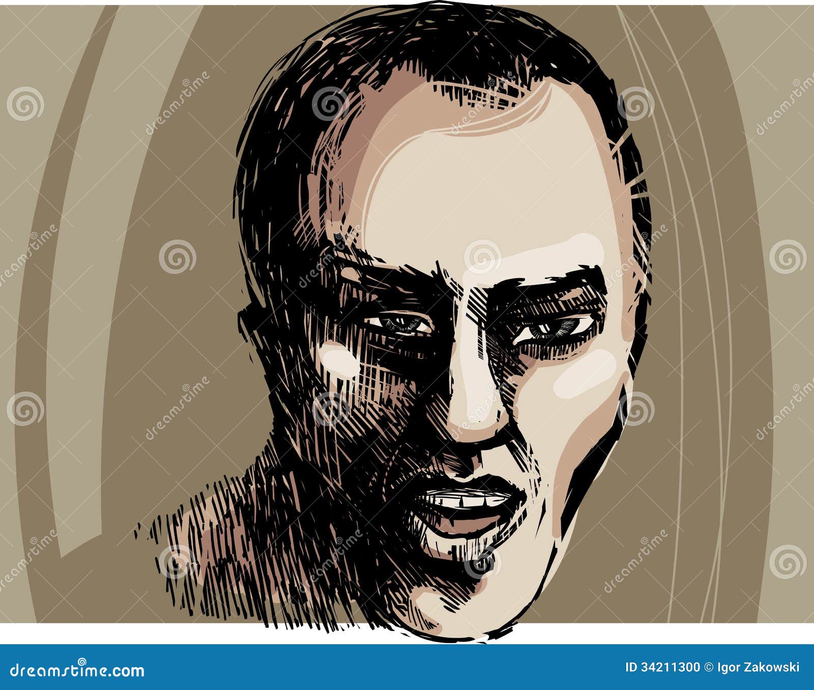 Artistic Pen And Ink Drawing Illustration Of Nuclear Explosion ...