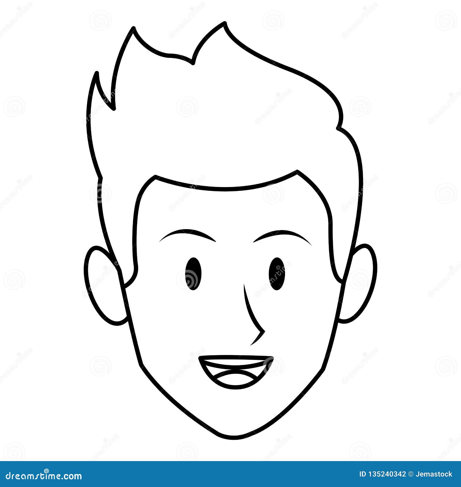 Man only Face Black and White Stock Vector - Illustration of ...