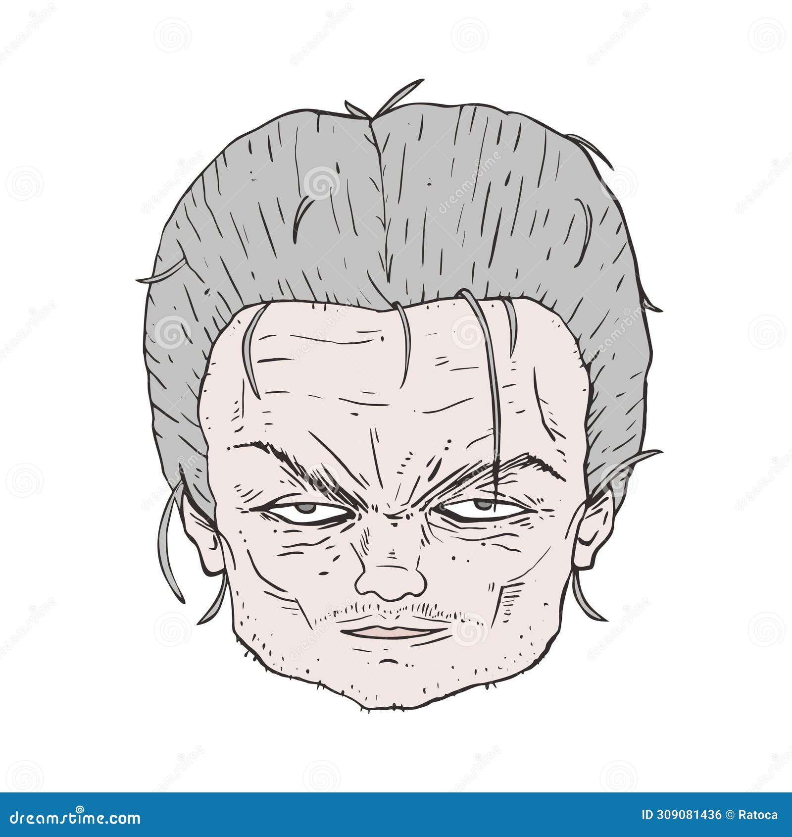 Man face draw stock vector. Illustration of hand, boss - 309081436