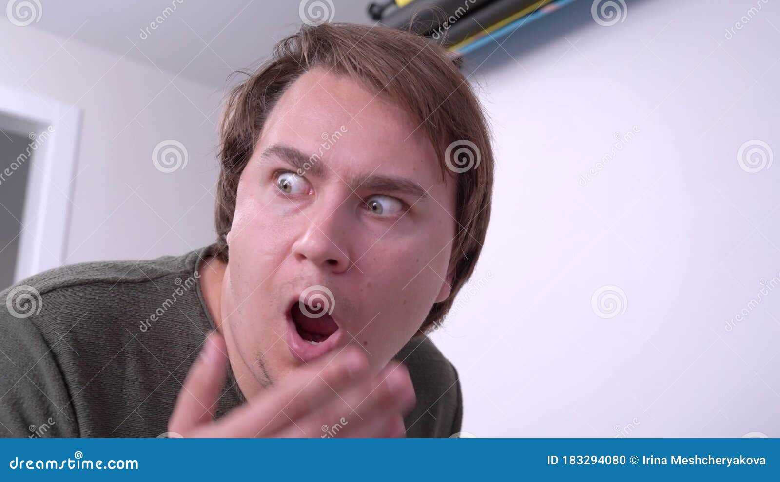 Man with Face Expression of Utter Amazement or Shock Stock Footage ...