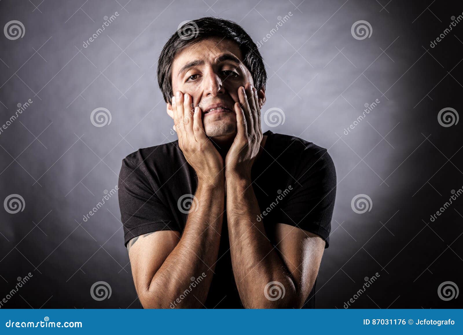 Man face expressions stock photo. Image of portrait, hard - 87031176