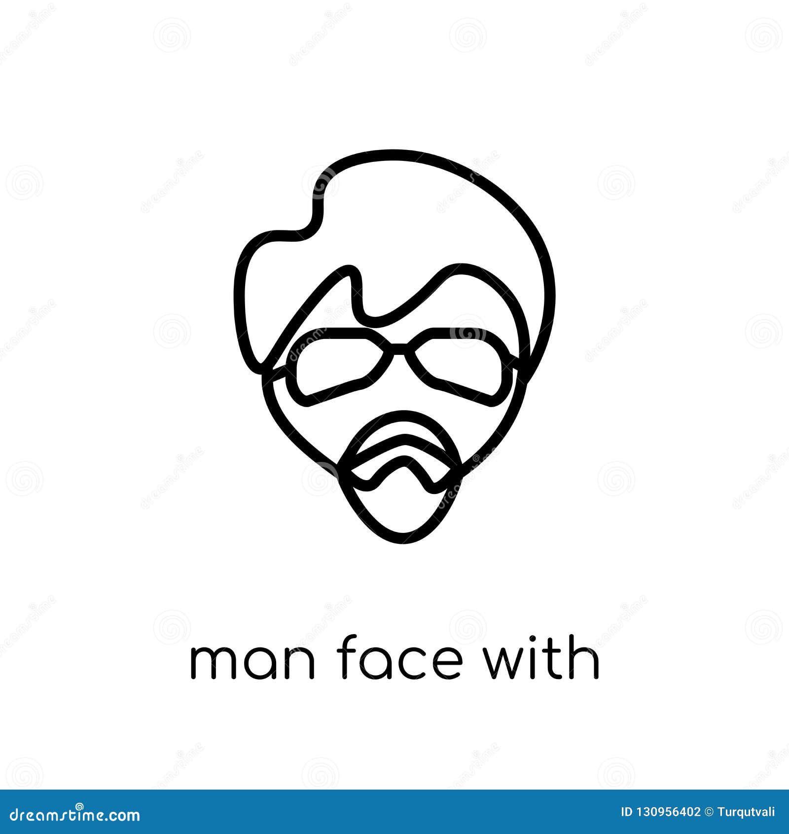 Man Face With Goatee Icon. Trendy Man Face With Goatee Logo Concept On ...