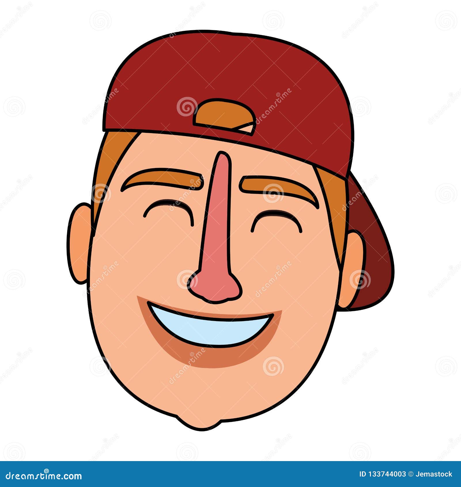 Man face with hat stock vector. Illustration of model - 133744003