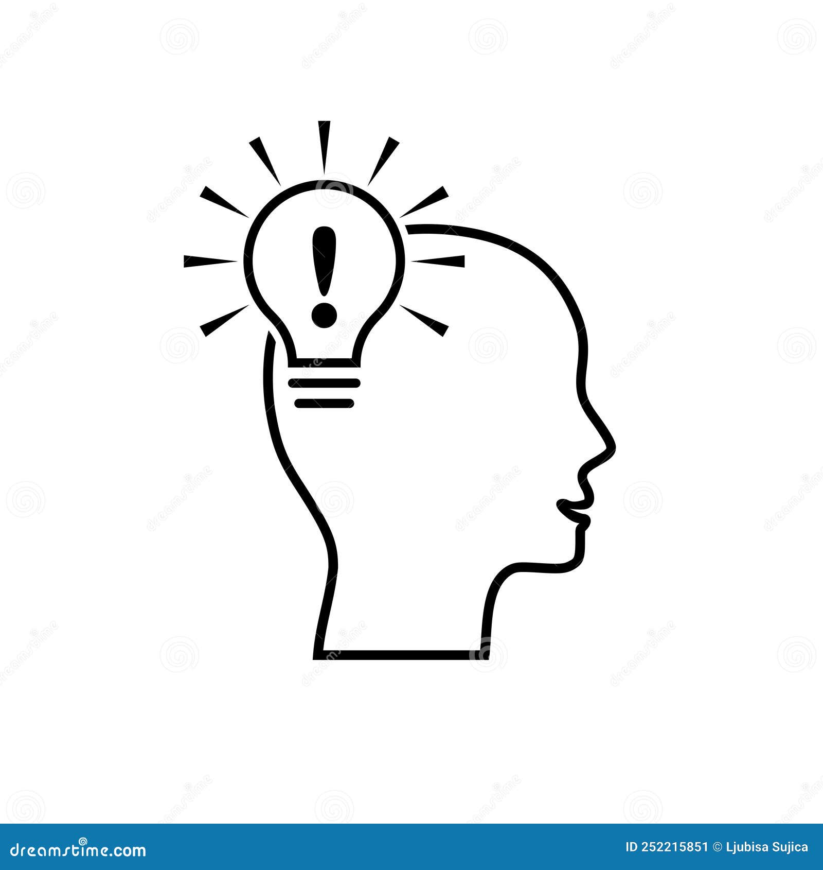 Man Face Human Head Creative Idea Symbol Isolated on White Background ...