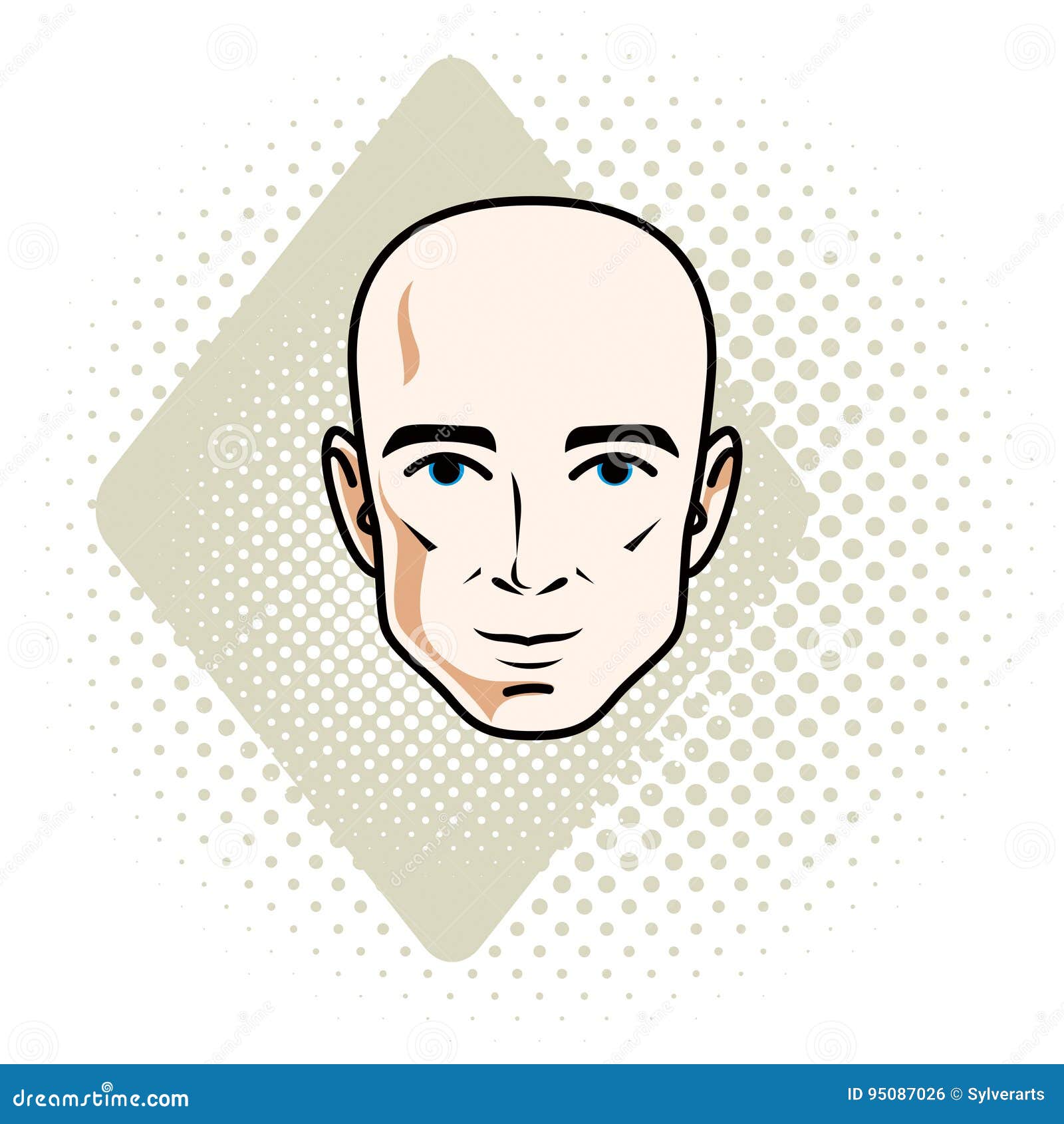 Man Face, Human Head. Vector Character, Handsome Bald Male Stock Vector ... Man Face, Human Head. Vector Character, Handsome Bald Male Stock Vector ...