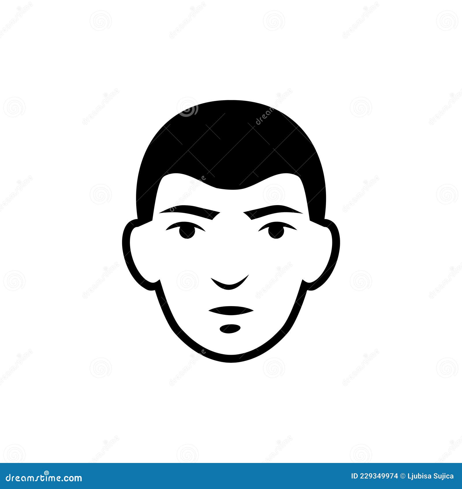 Man Face Icon Isolated on White Background Stock Vector - Illustration ...