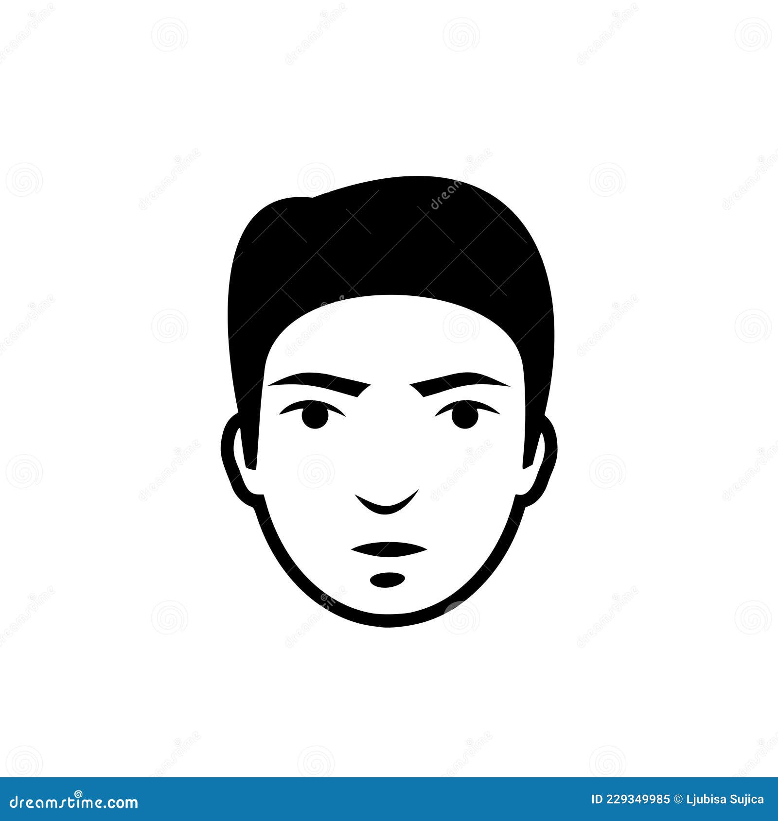 Man Face Icon Isolated on White Background Stock Vector - Illustration ...