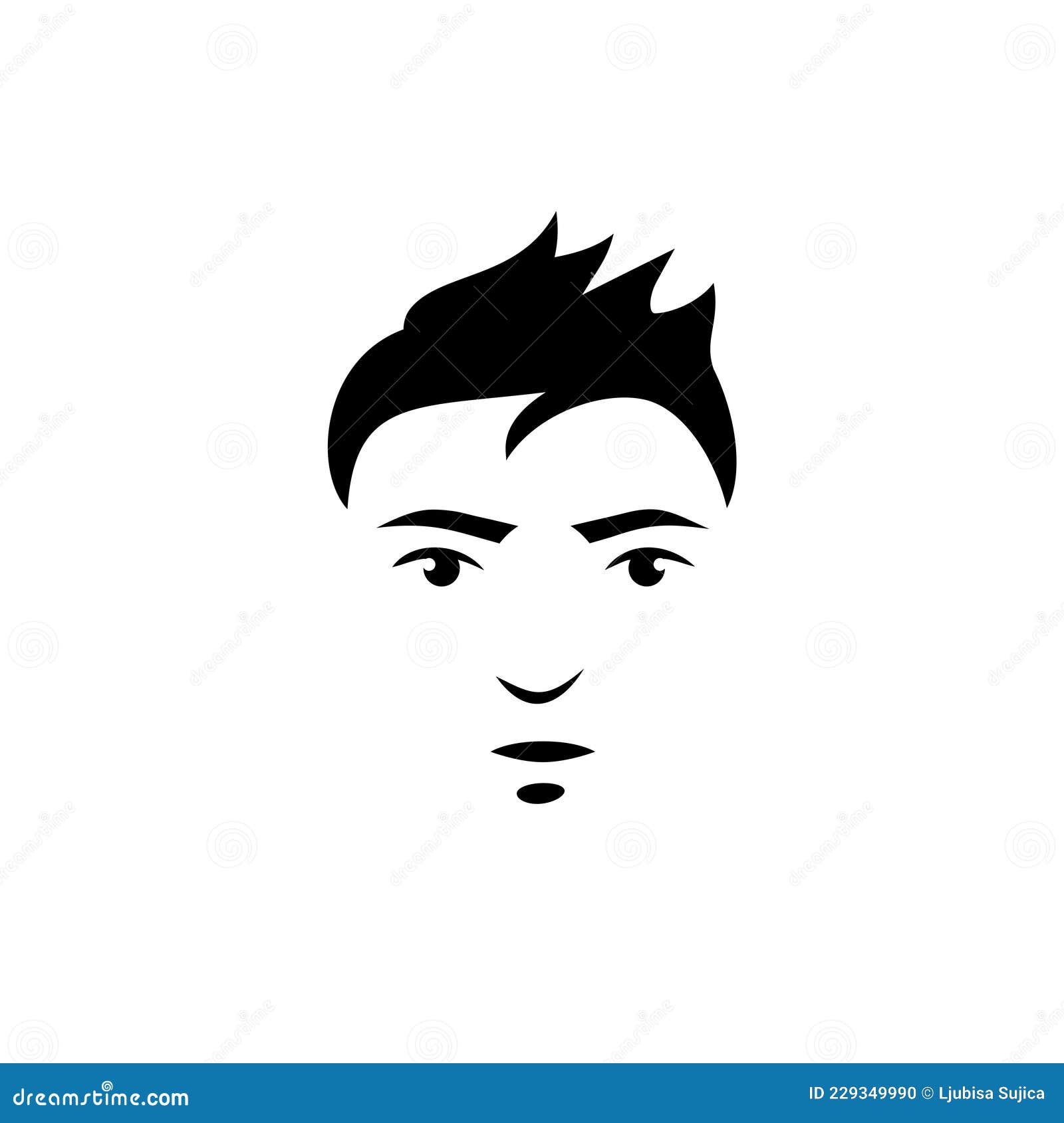 Man Face Icon Isolated on White Background Stock Vector - Illustration ...