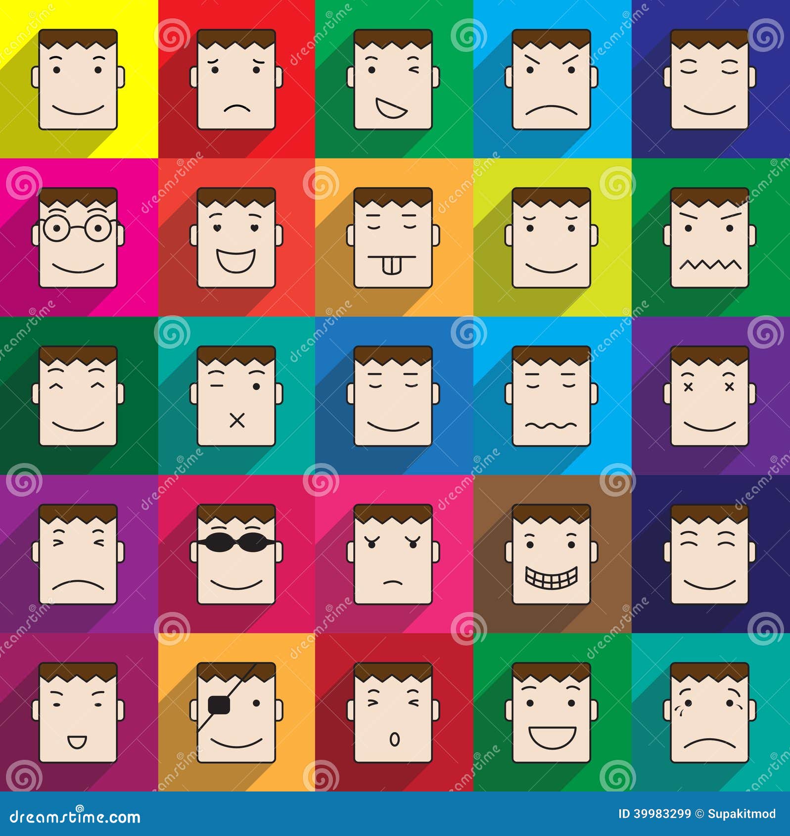 Man Face Icon in Multi Color Windows Stock Vector - Illustration of ...