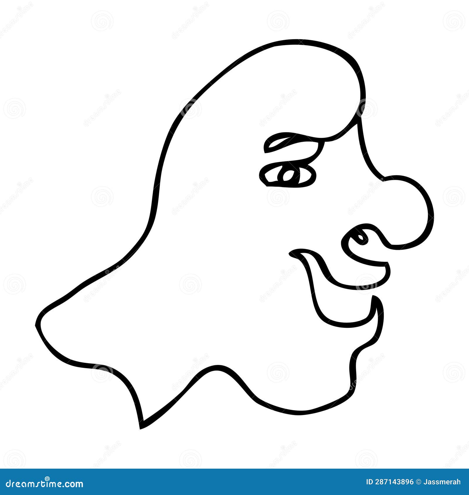 Simple Man Face Simple Vector Single One Line Art, Continuous Stock ...