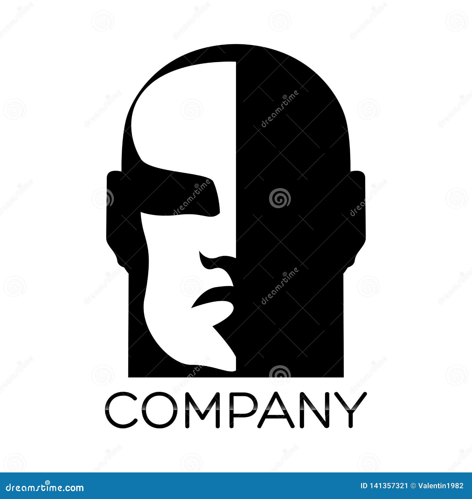 Man Face Logo. Vector Illustration. Stock Vector - Illustration of ...