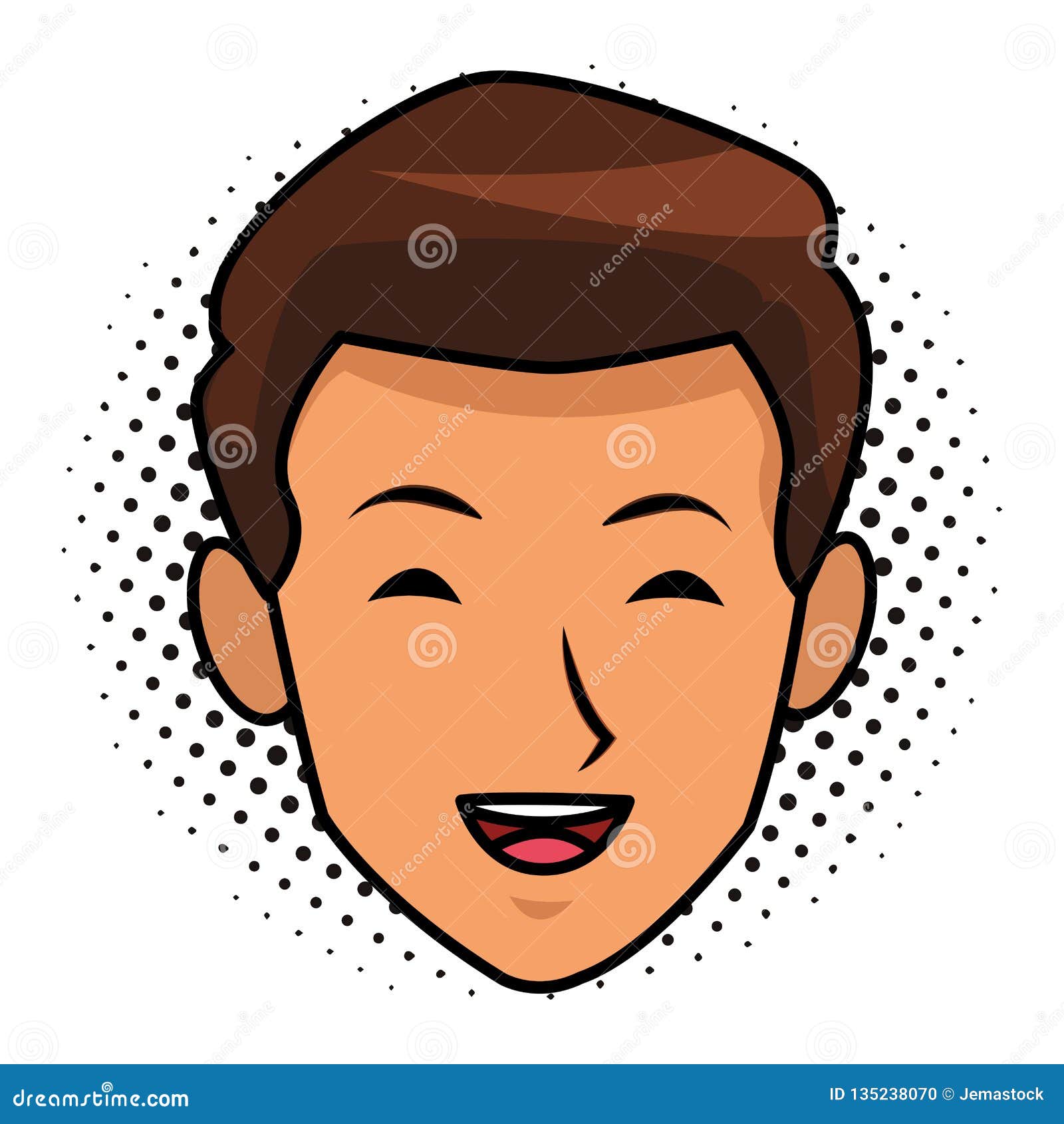 Man only face stock vector. Illustration of smile, friendship - 135238070