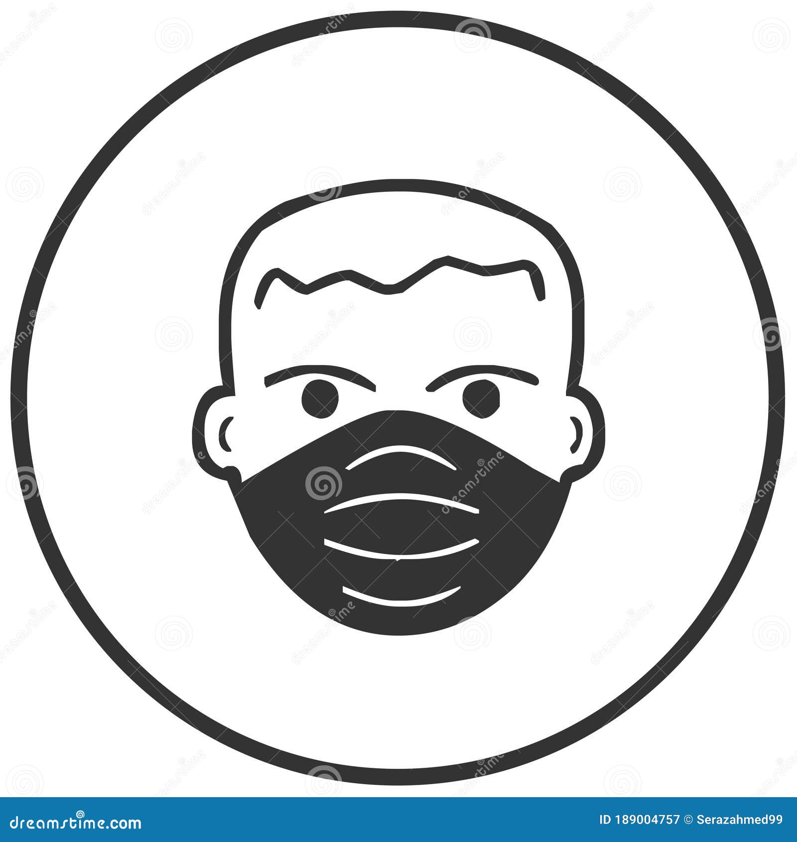 Man with Face Mask Icon Vector Illustration Stock Illustration ...