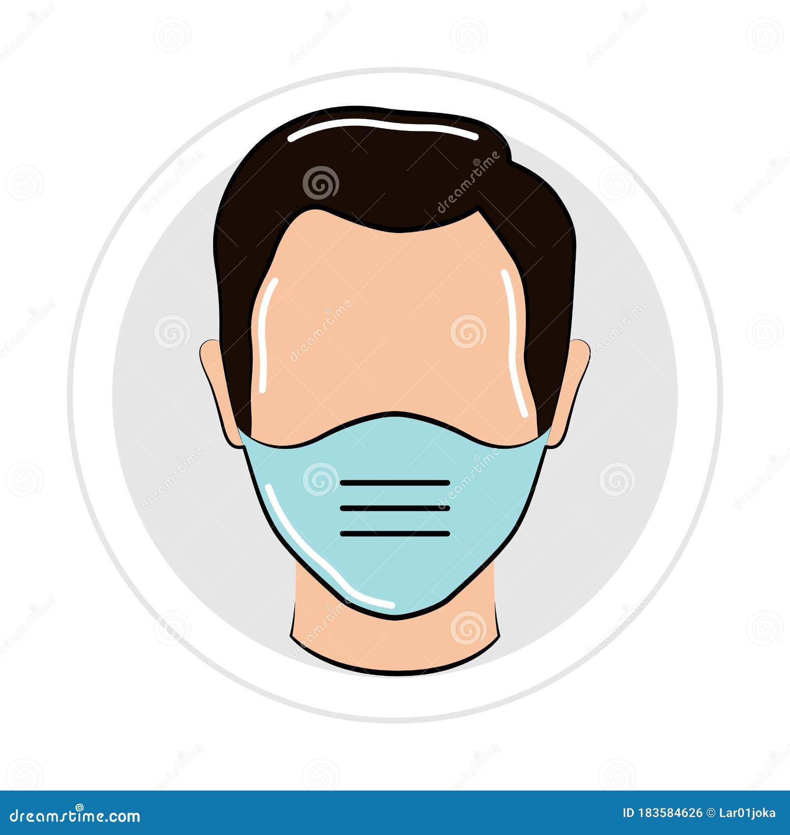 Man with a face mask stock vector. Illustration of coronavirus - 183584626