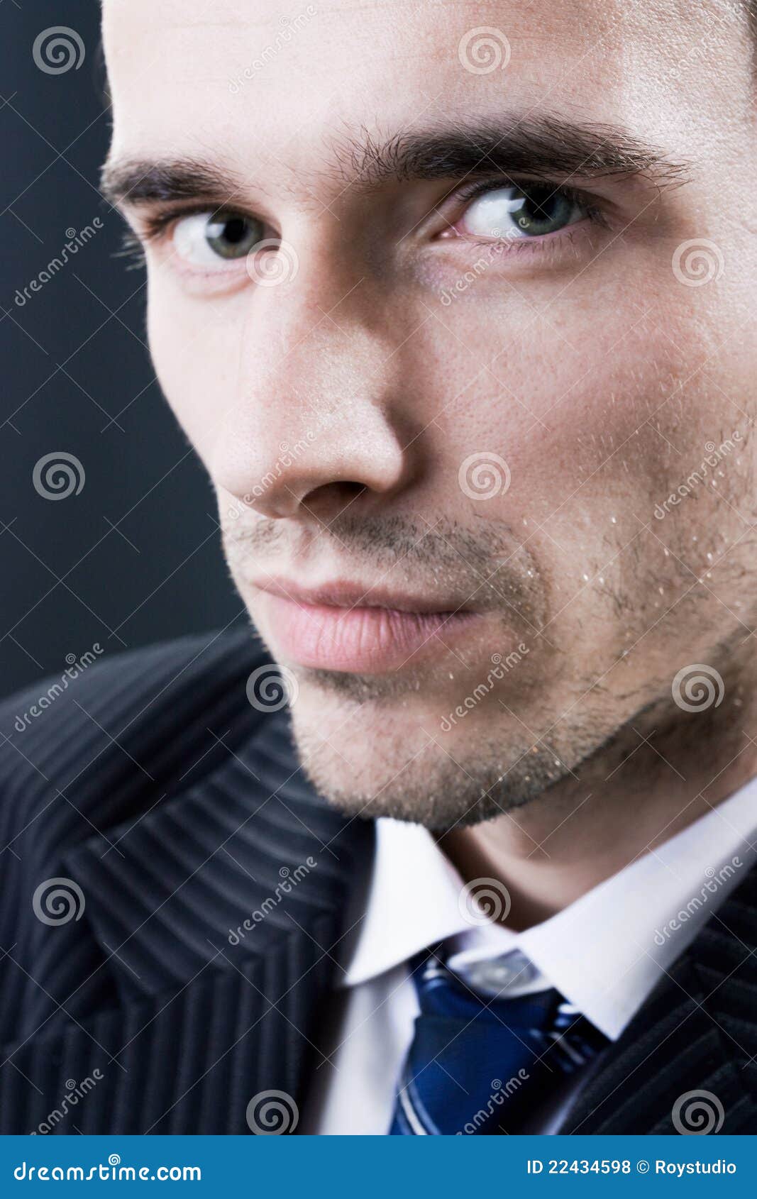 Man Face Model Portrait Studio Dark Background Stock Photo - Image of ...