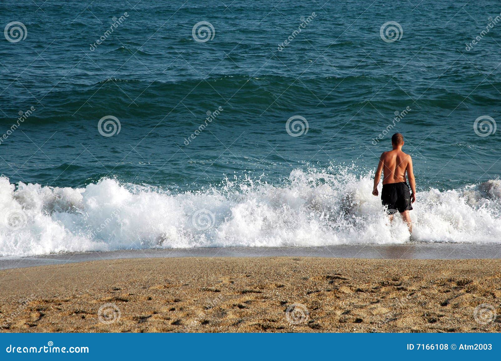 A man in face the ocean stock photo. Image of secluded - 7166108