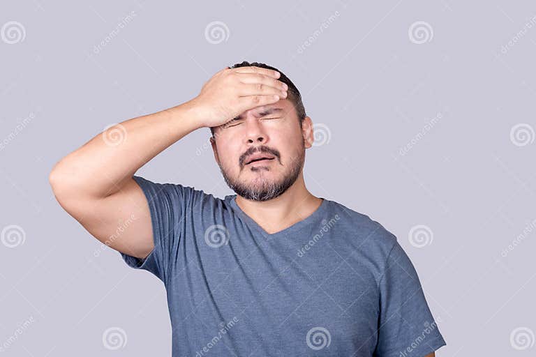 A Man Face Palms, Slapping His Forehead in Frustration. Feeling Embarrassed or Dismayed Stock ...