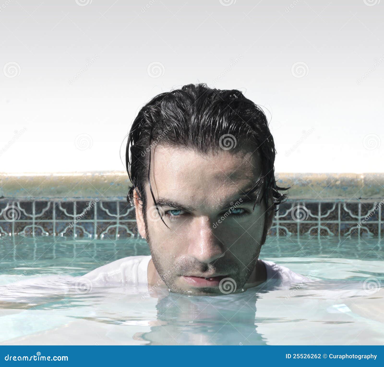 Man face in pool stock photo. Image of sunny, alone, looking - 25526262