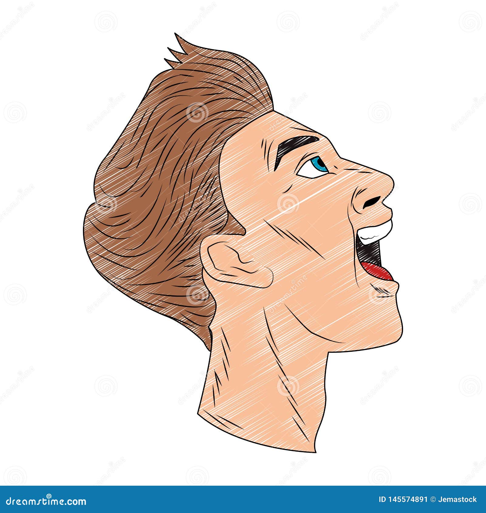 Man Face Pop Art Cartoon Scribble Stock Vector - Illustration of ...