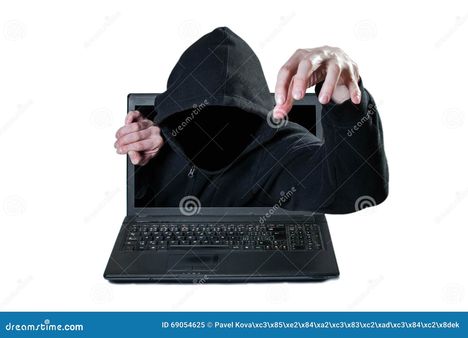 Man without Face Reaching Out from the Computer Stock Image - Image of ...