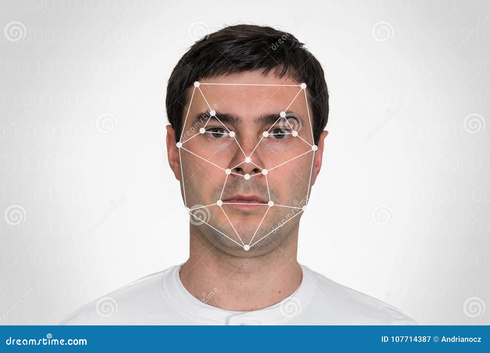 Man Face Recognition - Biometric Verification Stock Image - Image of ...
